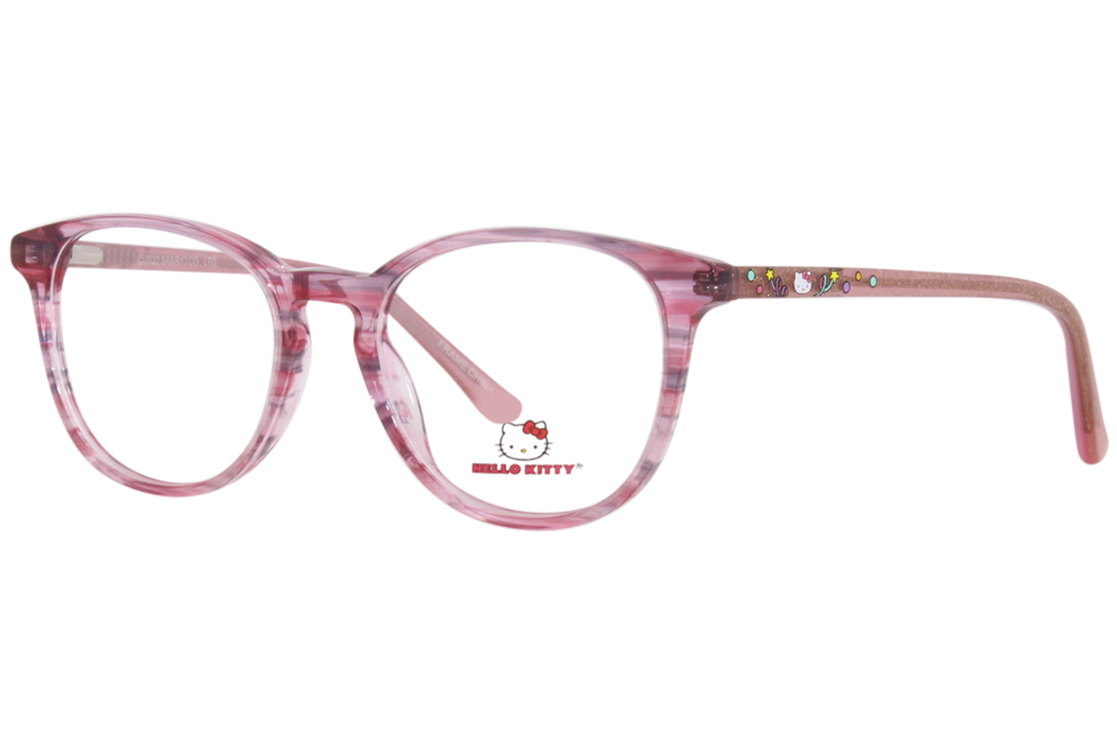 Hello Kitty HK-358-2 Eyeglasses Youth Girl's Pink Full Rim Oval Shape ...