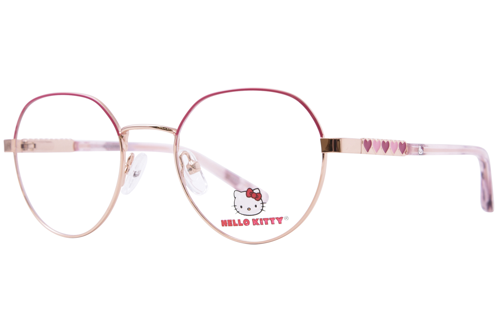 Hello Kitty HK374-1 Eyeglasses Youth Kids Girl's Shiny Rose Gold Full Rim 45mm | Kidseyewear.com