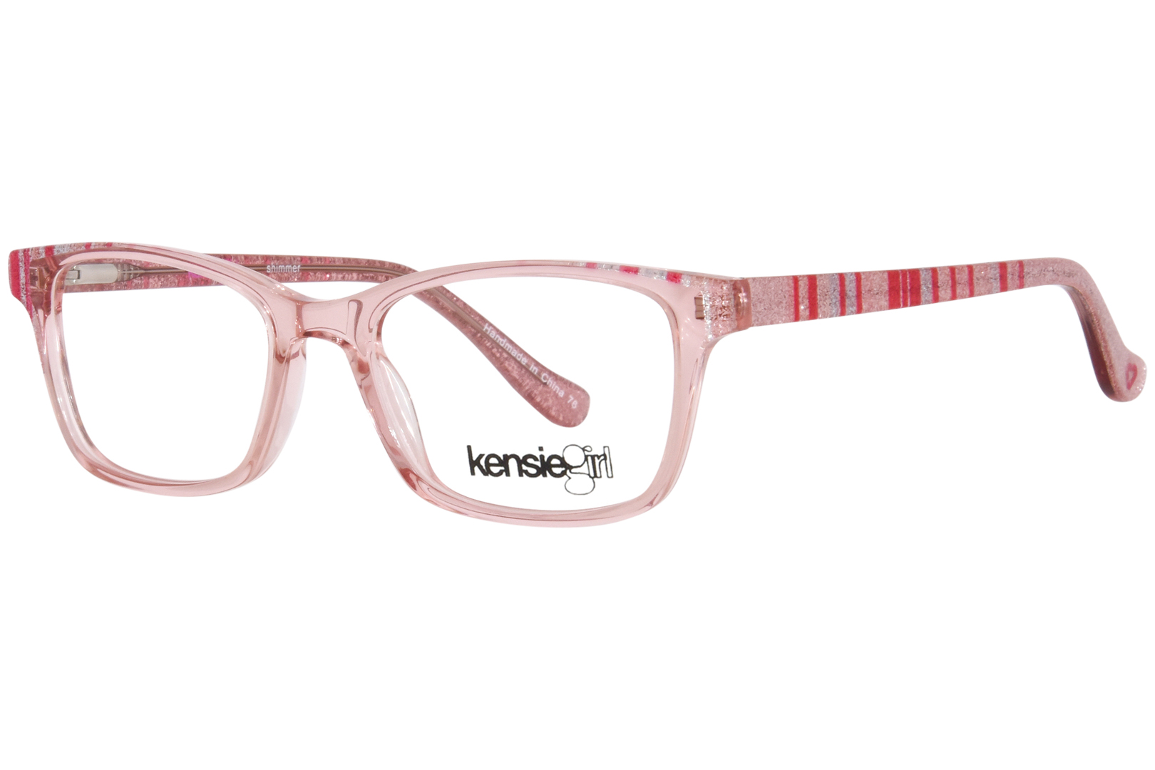 Kensie Shimmer PK Eyeglasses Youth Girl's Pink Full Rim Rectangle Shape ...