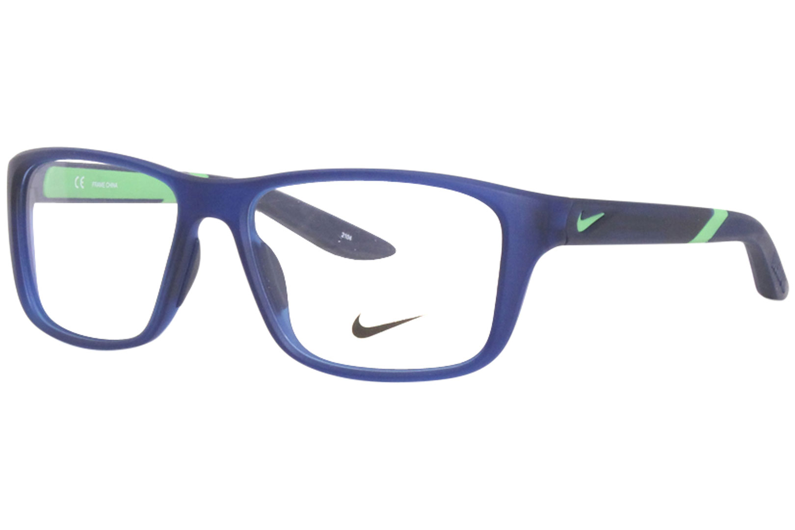 Nike 5045 403 Eyeglasses Youth Kids Boy's Midnight Navy/Green Full Rim ...