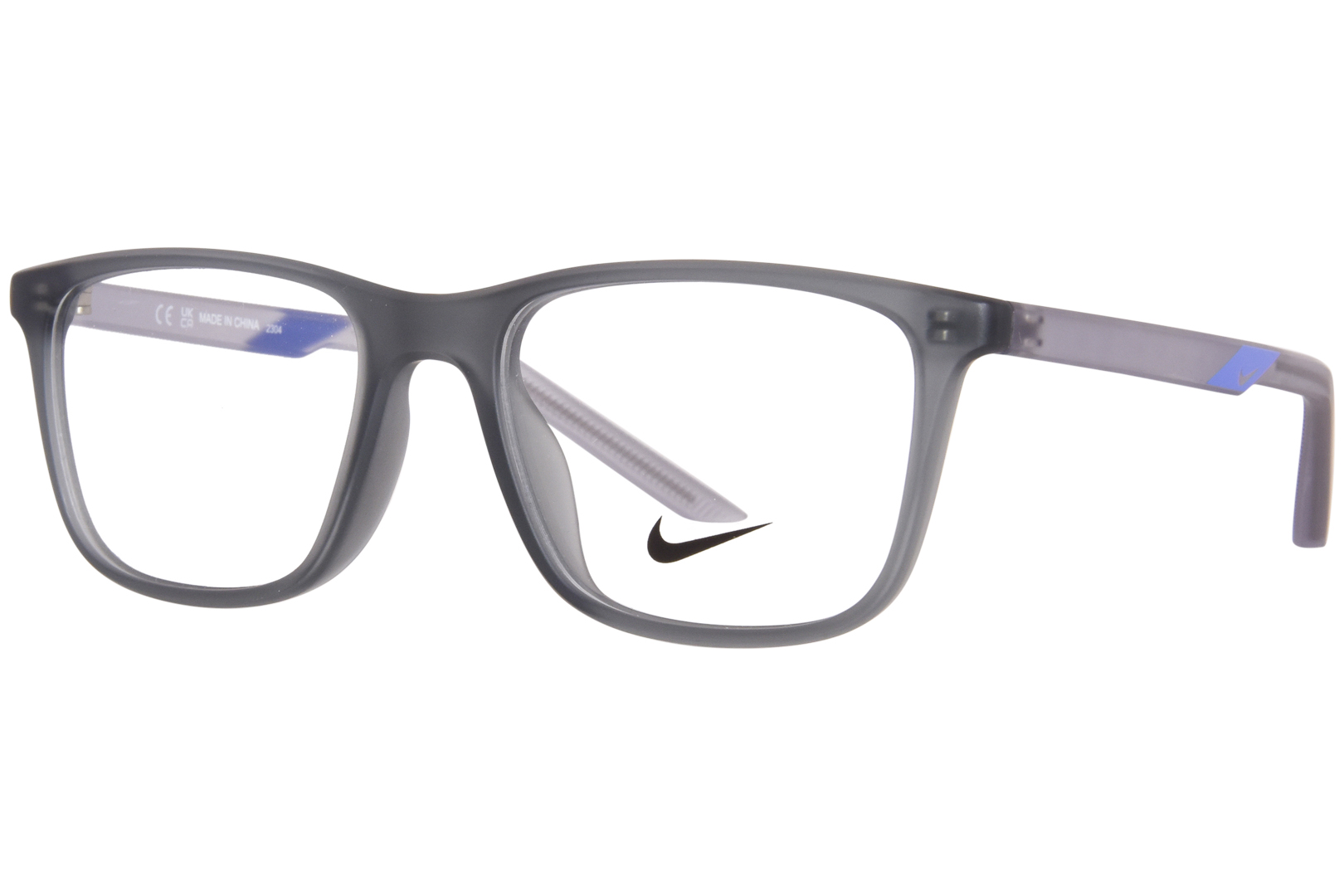 Nike 5543 001 Eyeglasses Youth Dark Grey/Wolf Grey Full Rim Rectangle ...