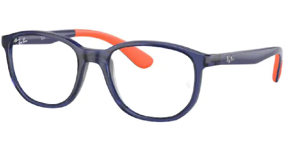 Ray Ban RY1619 3775 Eyeglasses Youth Transparent Blue On Rubber Orange ...