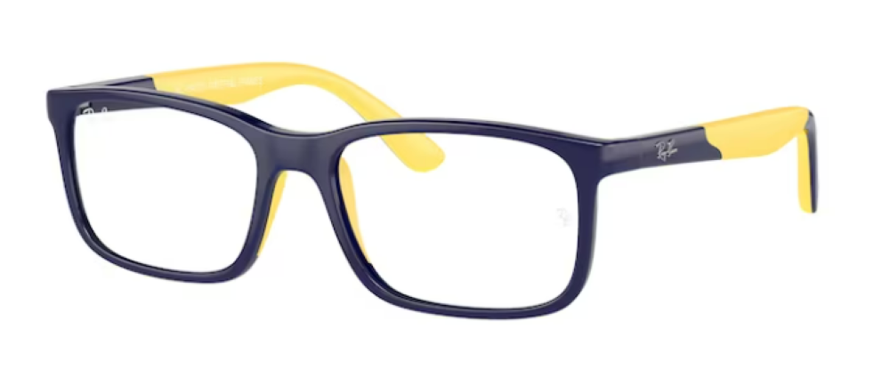Ray Ban RY1621 3937 Eyeglasses Youth Kids Dark Blue on Rubber Yellow ...