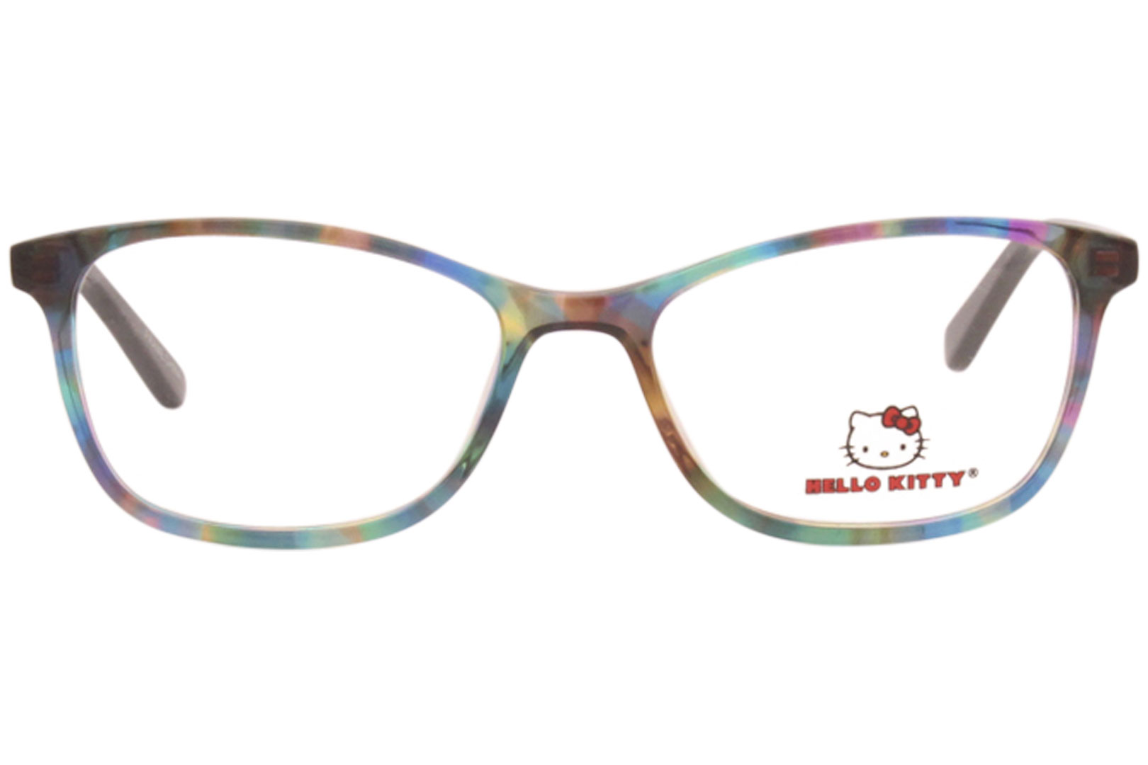 Hello Kitty HK-341-3 Eyeglasses Youth Kids Girl's Aqua Multicolor Full ...