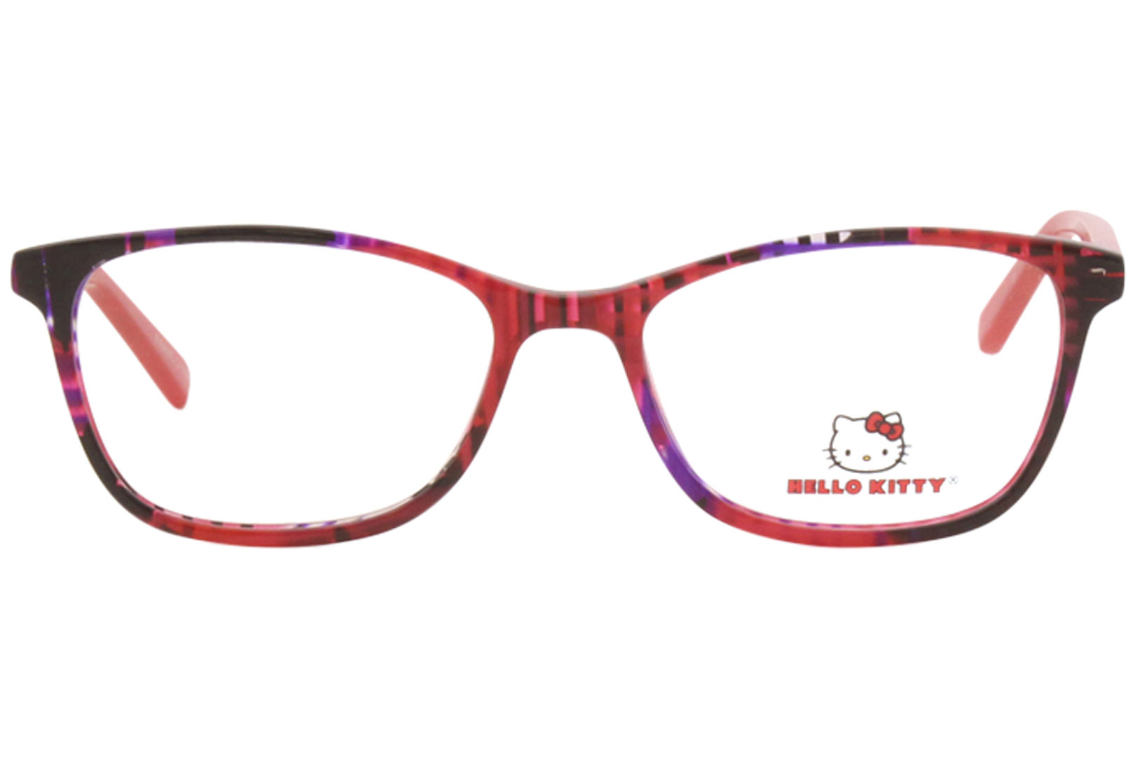 Hello Kitty HK-341-2 Eyeglasses Youth Kids Girl's Red/Purple Full Rim ...