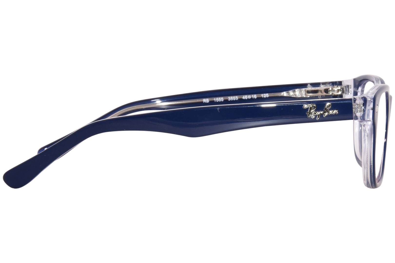 Ray Ban RB 1555 3853 Eyeglasses Youth Kids Blue/Transparent Full Rim 46 ...