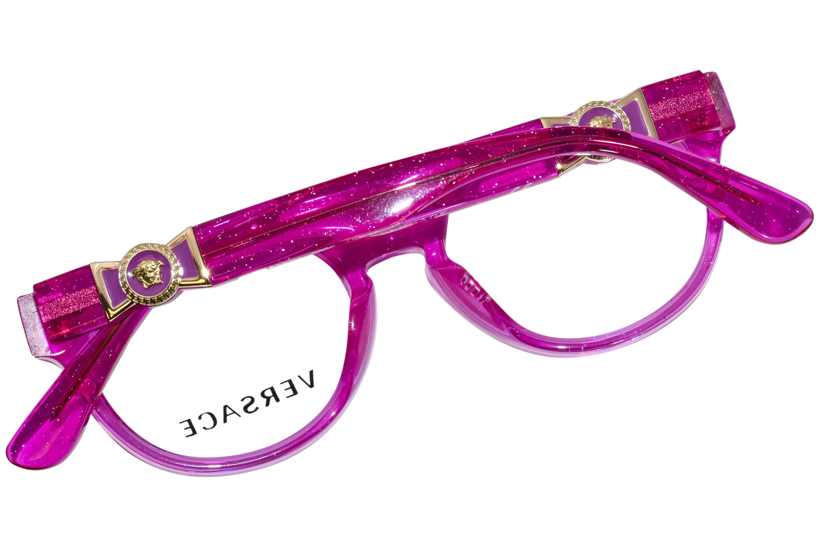 Versace VK3323U 5375 Eyeglasses Kids Girl's Fuchsia Glitter Full Rim 45 ...